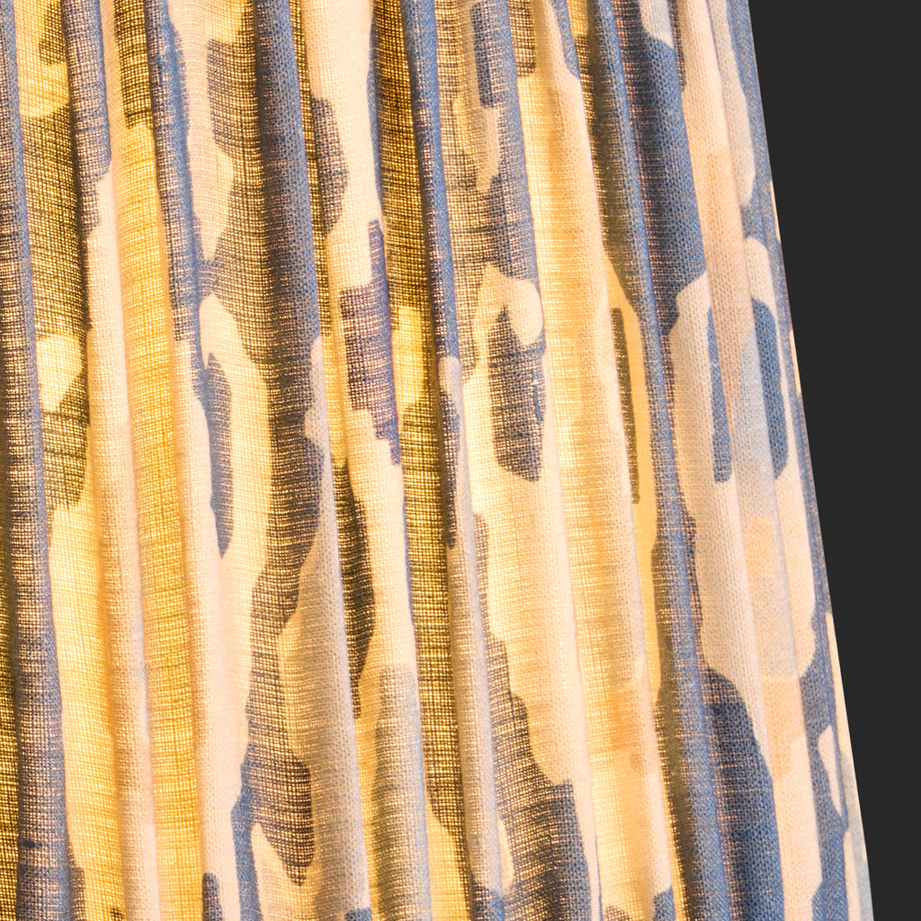 16cm empire shade in denim Bokhara gathered linen by GP & J Baker