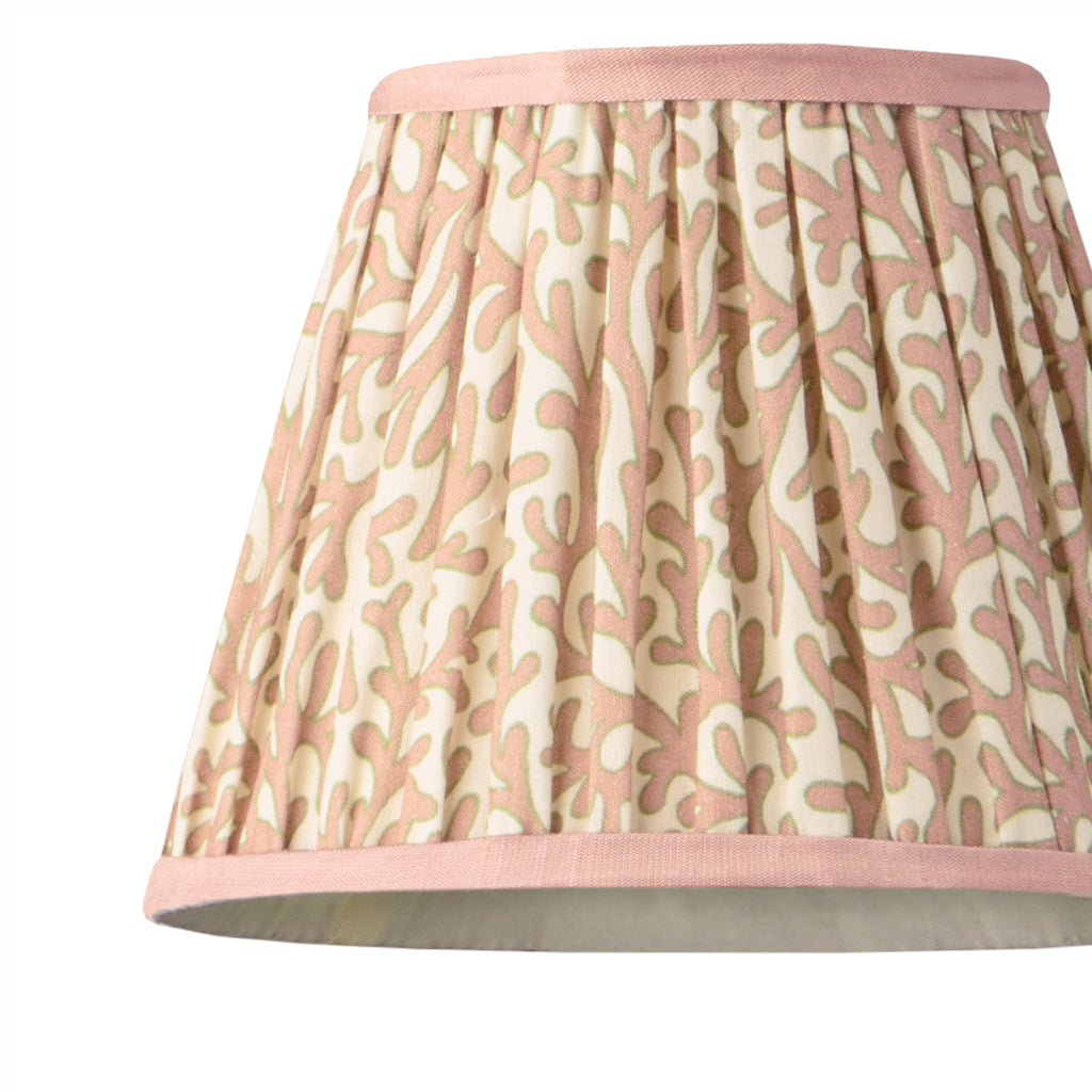 18cm pendant shade in blush Tuffley gathered cotton by GP & J Baker