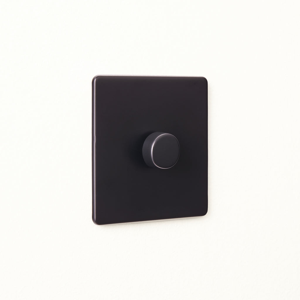 One gang 2 way Florence dimmer switch in black
