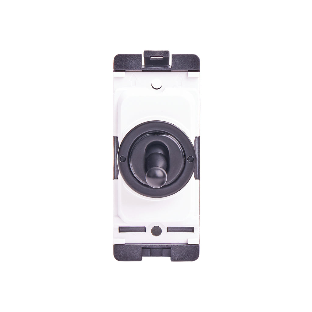 One gang Florence Intermediate toggle switch module in black