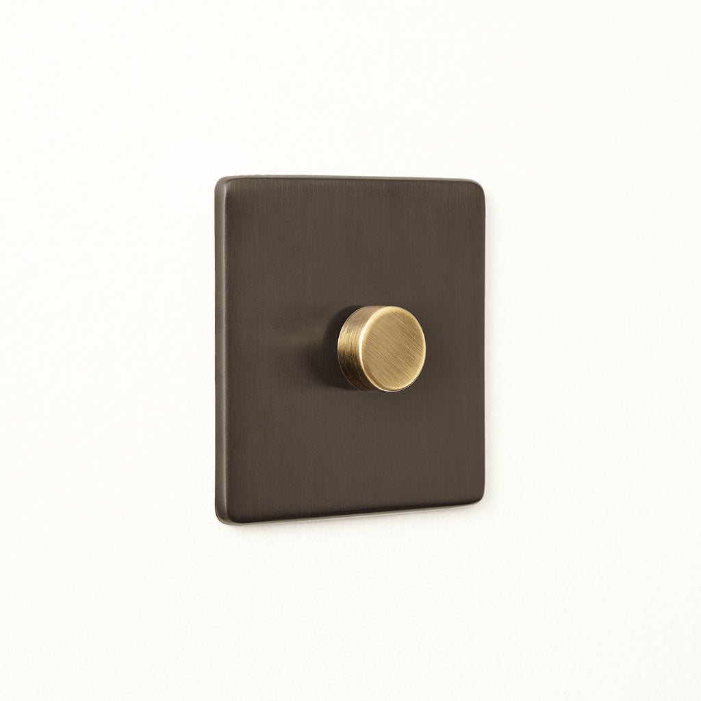 One gang 2 way Florence dimmer switch in bronze