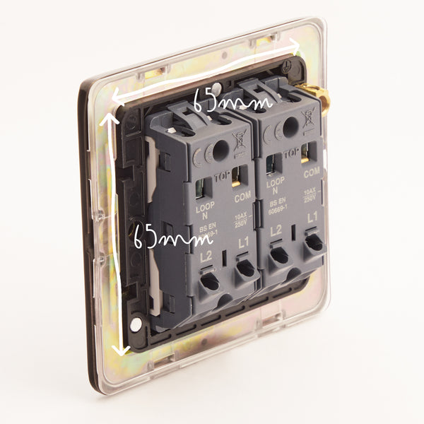 Two gang 2 way Florence toggle switch in brass