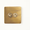 Two gang 2 way Florence toggle switch in brass