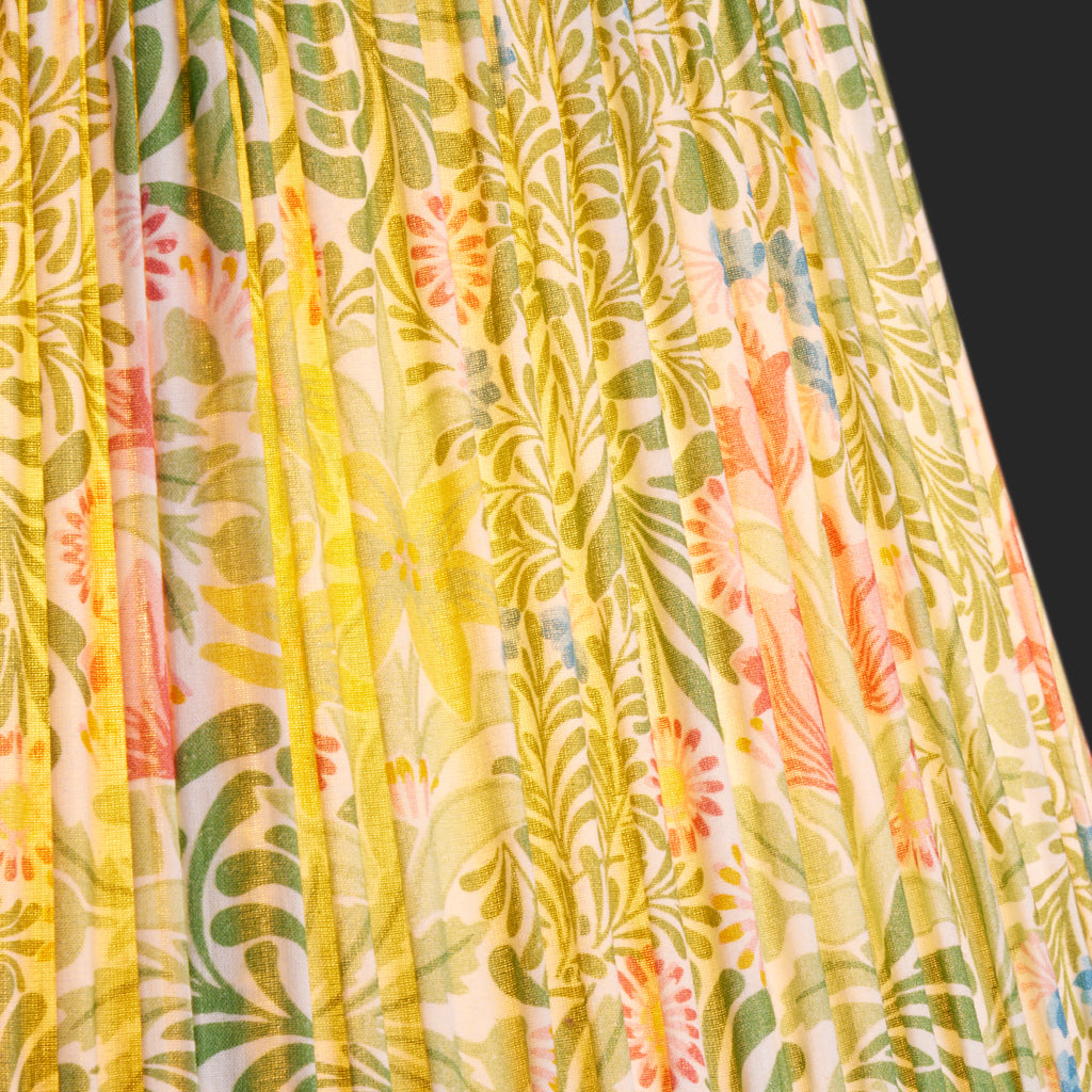 16cm empire shade in boughs green and rose Bower printed cotton by Mor