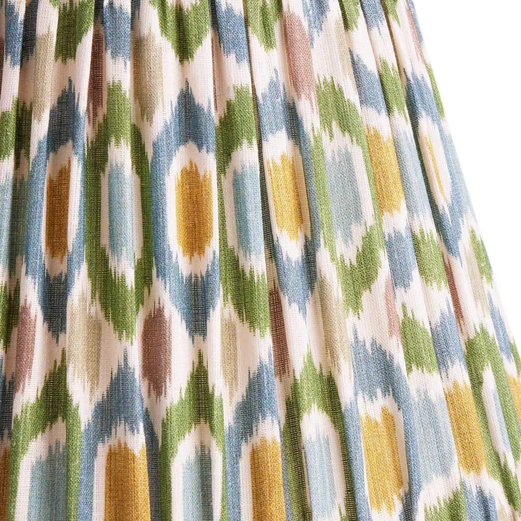 25cm empire shade in blue and green Small Ikat Spot linen by GP & J Ba