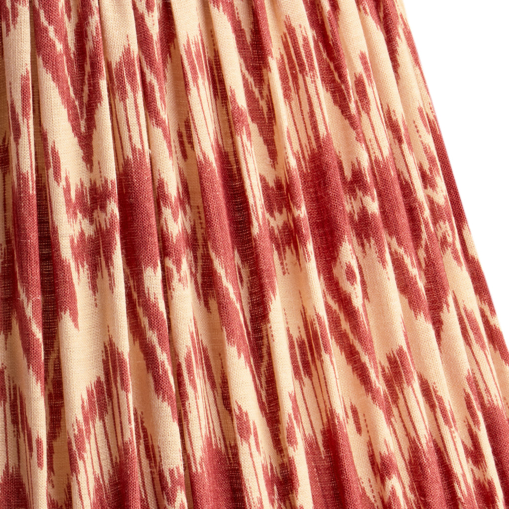 25cm empire shade in red Zaraband gathered linen by GP & J Baker