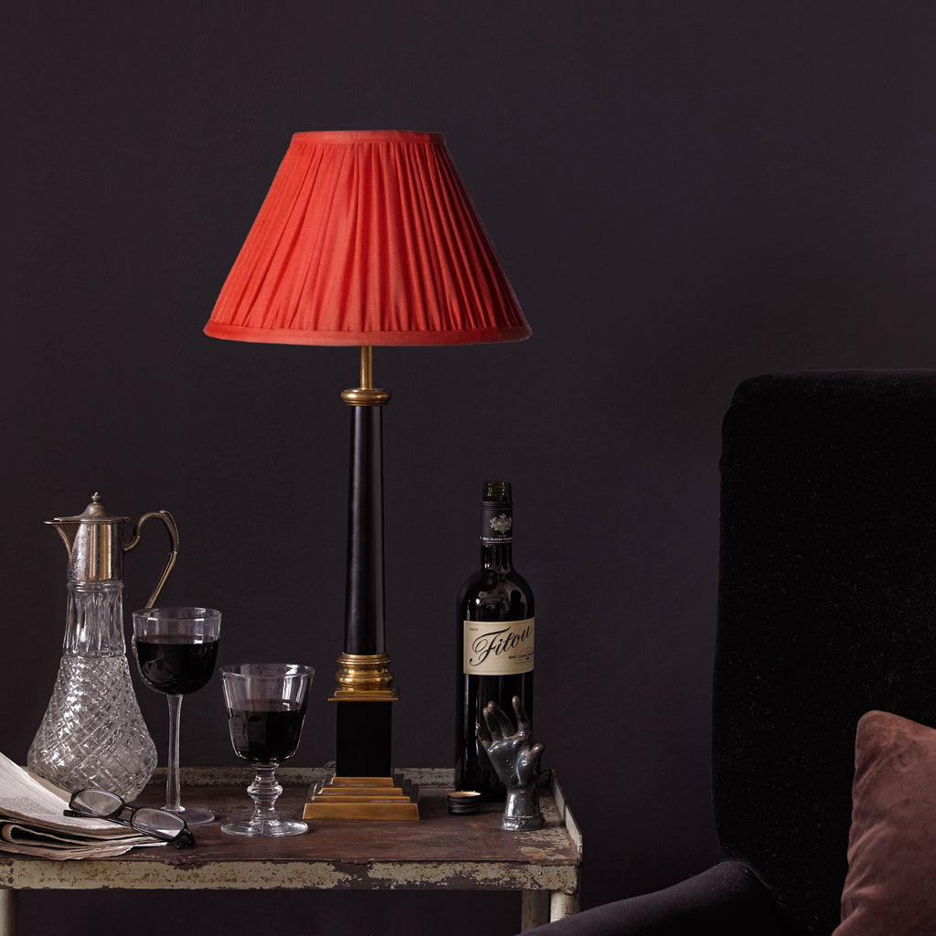 Red Table Lampshade | Flame Stonewashed Shade