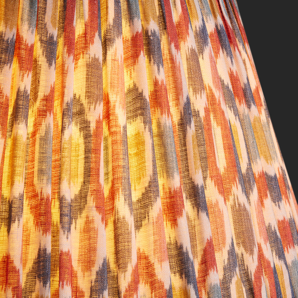 30cm empire shade in blue and red Small Ikat Spot linen by GP & J Bake