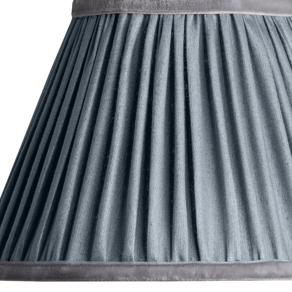 30cm empire shade in moonstone silk with velvet tape