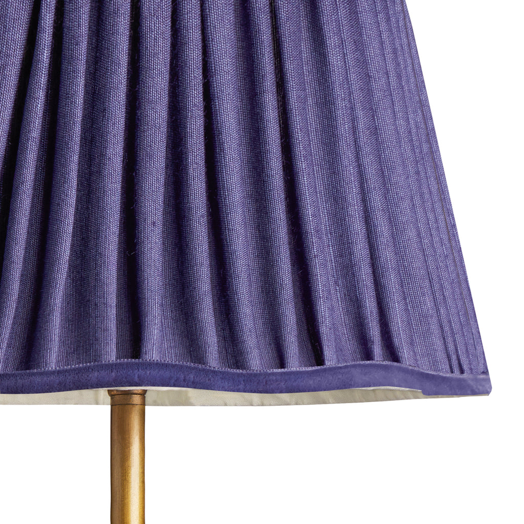 30cm scalloped shade in Cobalt silk with velvet tape