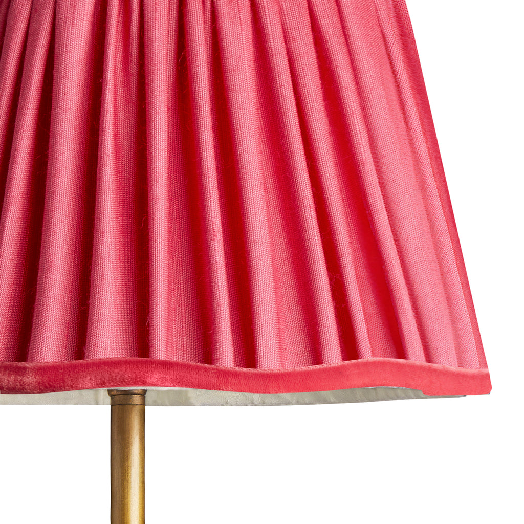 30cm scalloped shade in Ruby silk with velvet tape