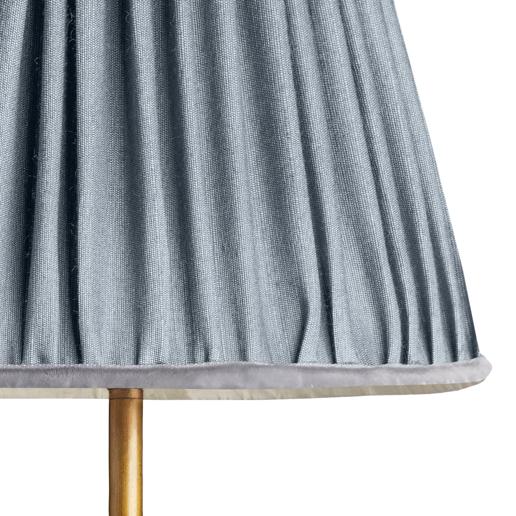 35cm straight empire shade in Moonstone silk with velvet tape