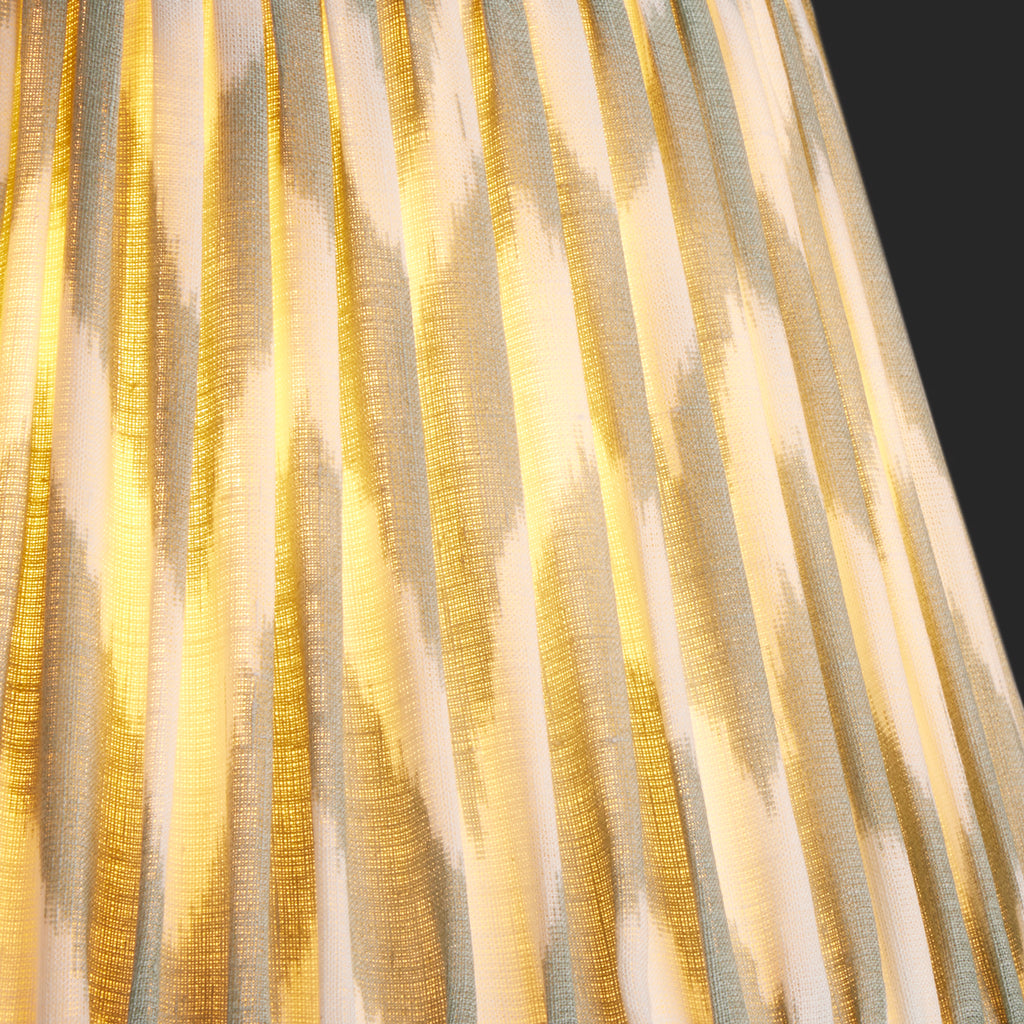 50cm straight empire printed linen ikat shade with carrier in eau-de-n