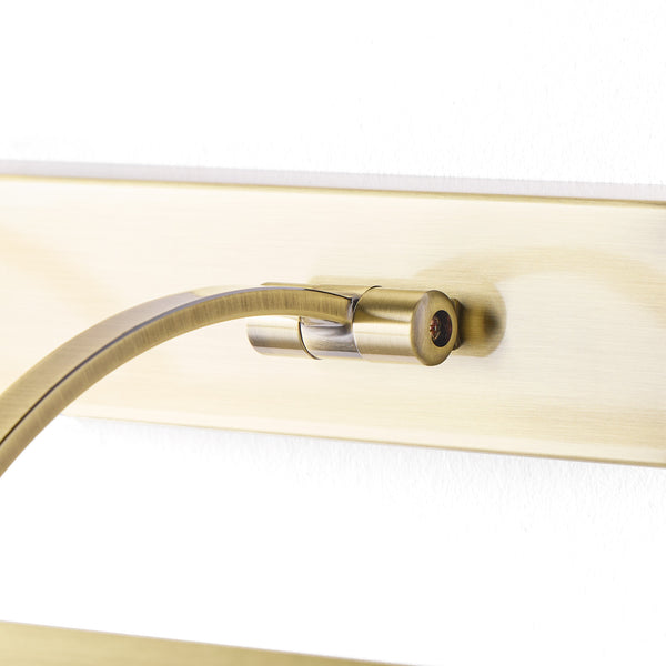 Dimmable Larger Blake picture light in antique brass finish