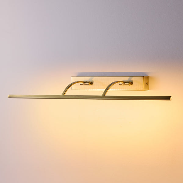 Dimmable Larger Blake picture light in antique brass finish