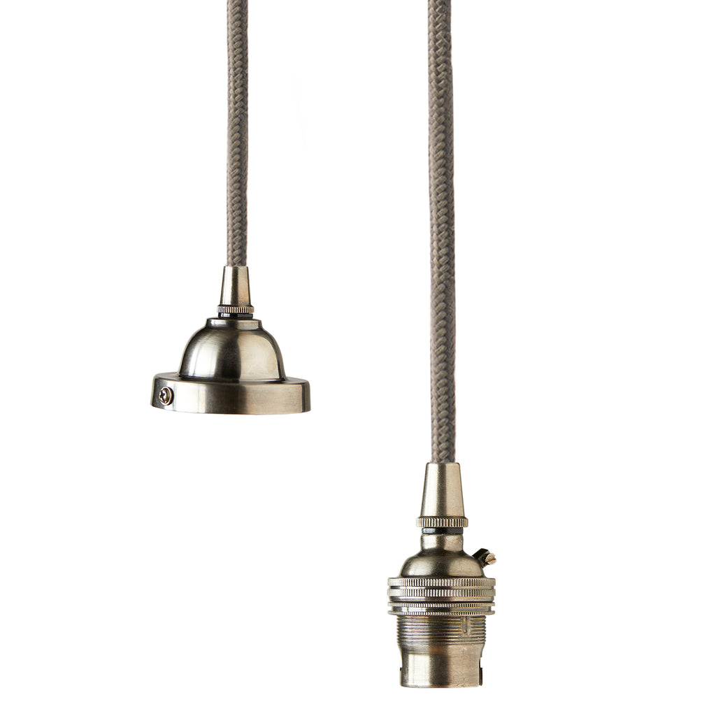 Classic pendant light kit in antiqued silver