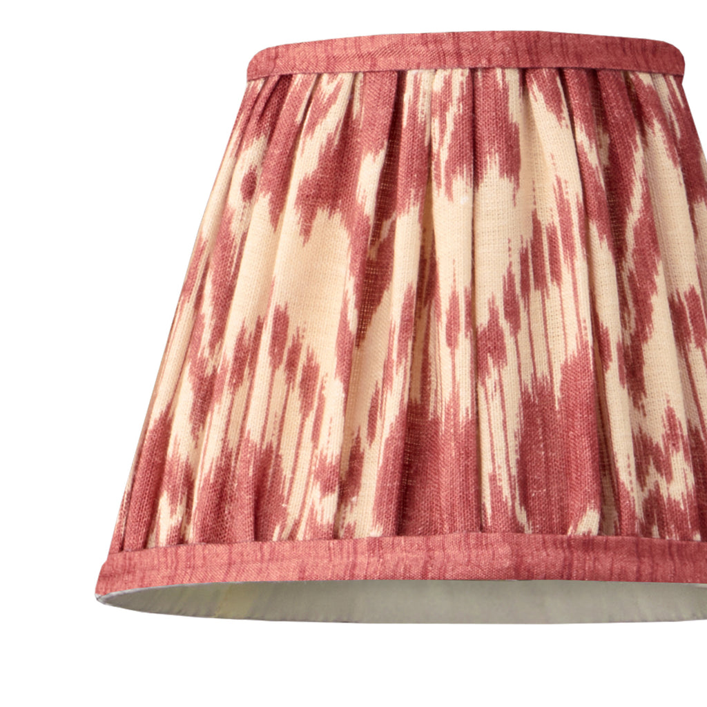 18cm pendant shade in red Zaraband gathered linen by GP & J Baker