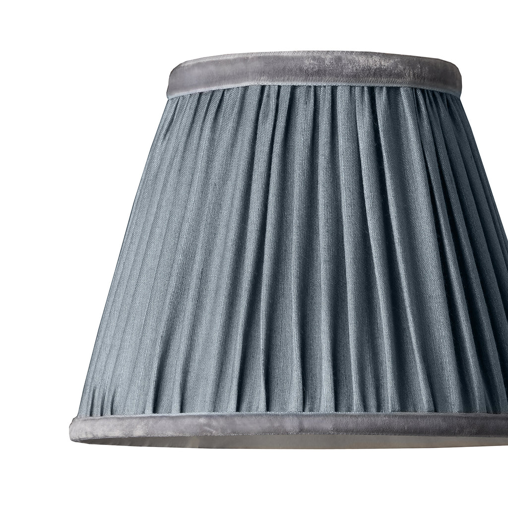 18cm pendant shade in moonstone silk with velvet tape