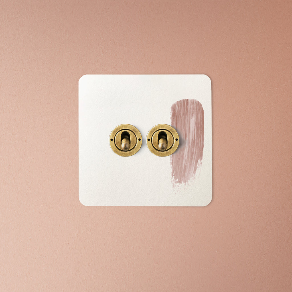 Lucian two gang intermediate toggle switch in a paintable finish