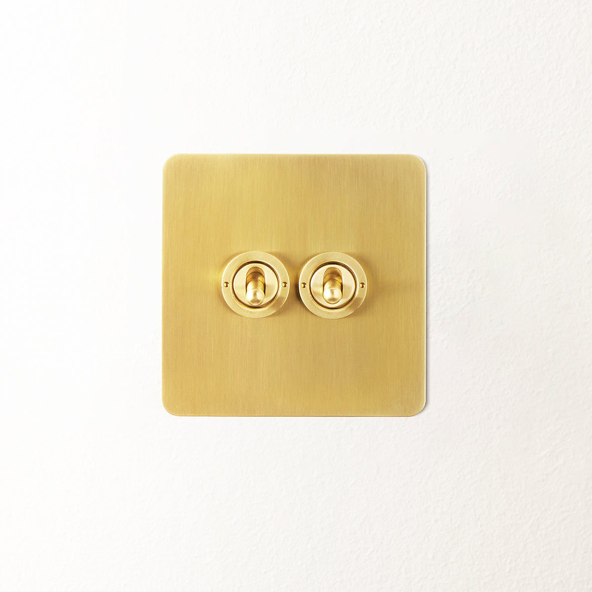 Lucian two gang 2 way toggle switch in top brass