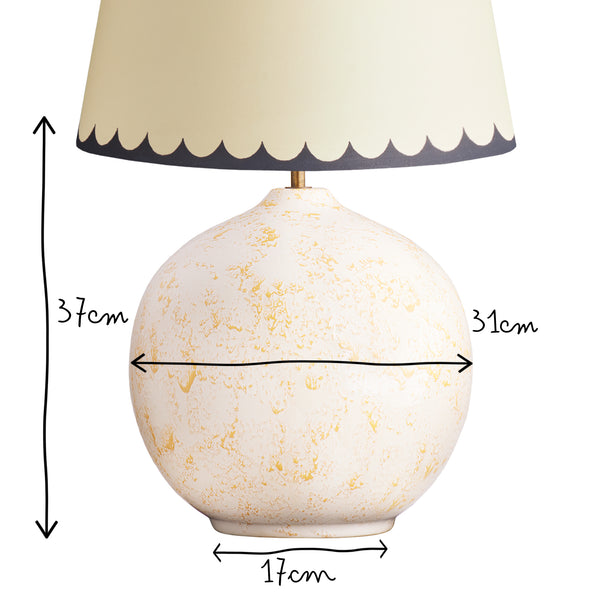 Larger Olly table lamp in white textured glaze
