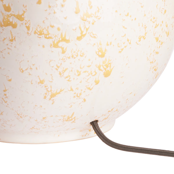 Larger Olly table lamp in white textured glaze