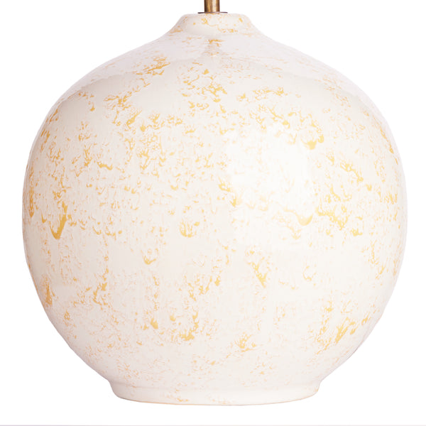 Larger Olly table lamp in white textured glaze