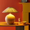 Larger Olly table lamp in white textured glaze