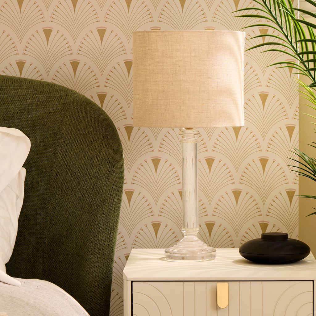 Clarence rechargeable table lamp in clear glass