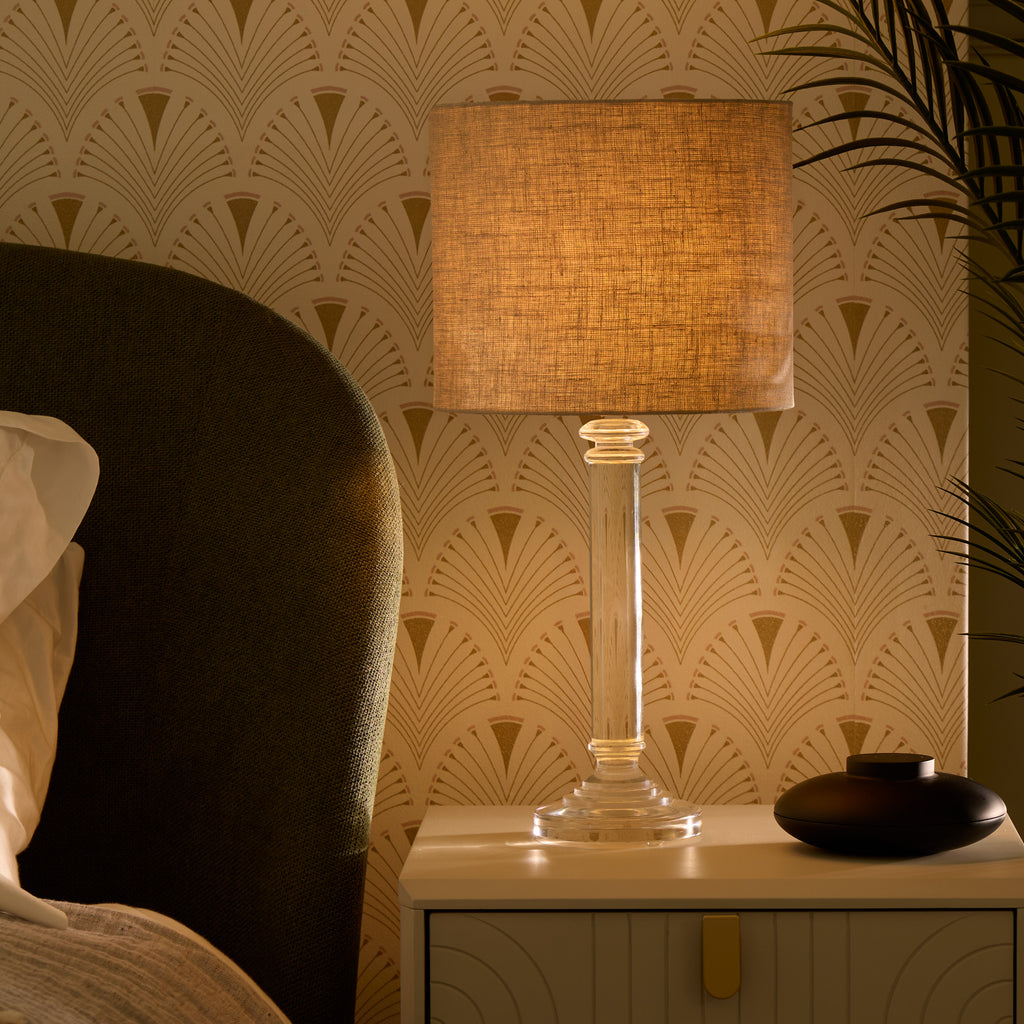 Clarence rechargeable table lamp in clear glass