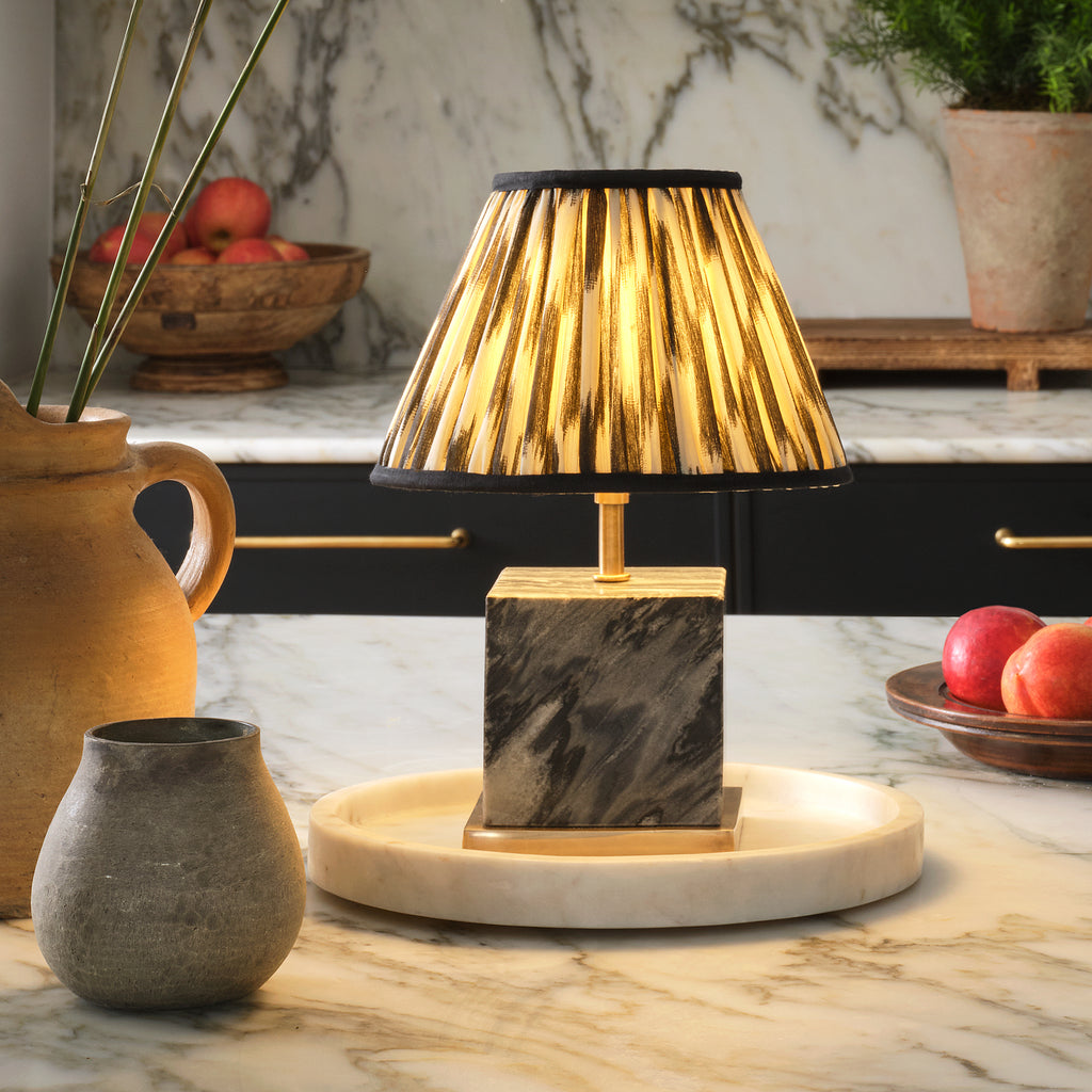 Doorstop rechargeable table lamp in black marble