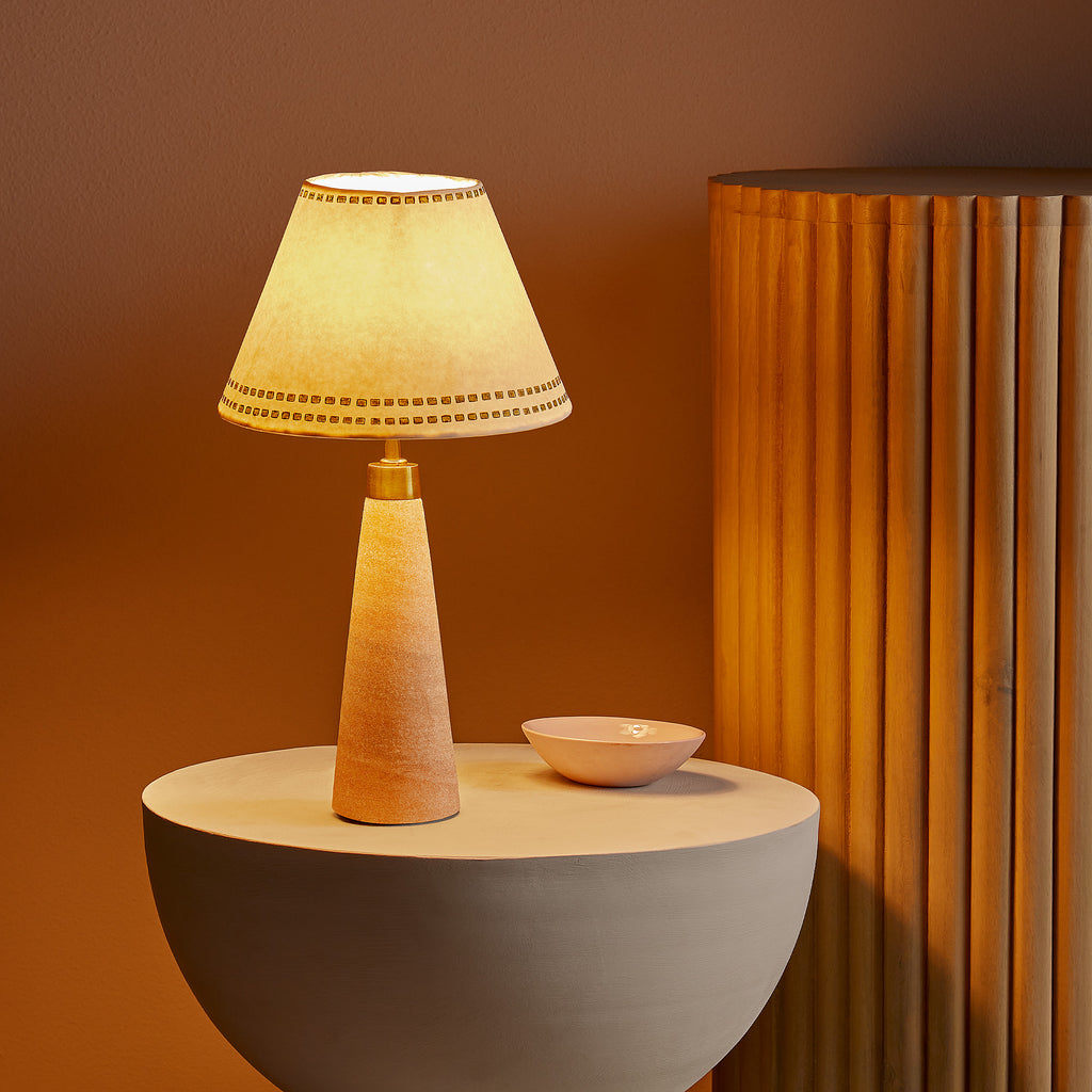 Smaller marmaron rechargeable table lamp in pink