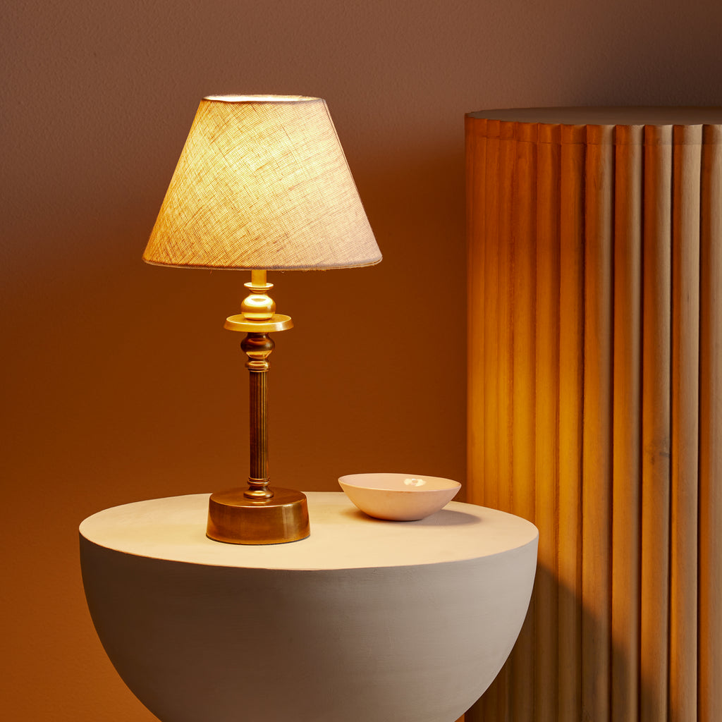 Phileas Rechargeable Wireless Table Lamp in Antique Brass