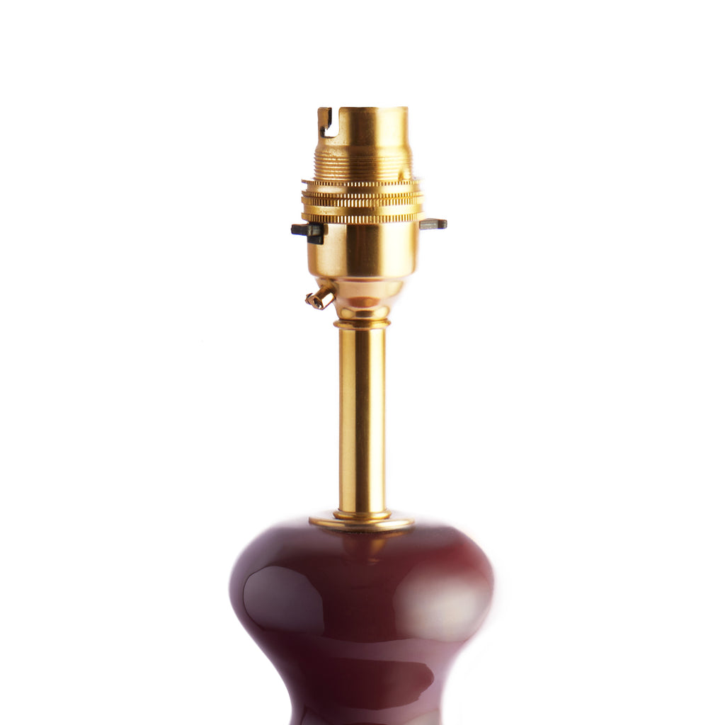 Larger Wobster table lamp in burgundy lacquered wood