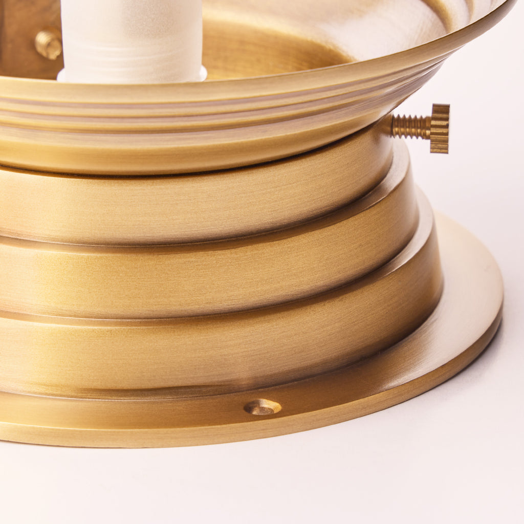 smaller Barrow IP44 flush ceiling light in antiqued brass