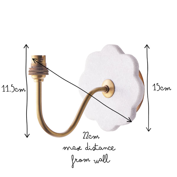 Kamela wall fitting in white
