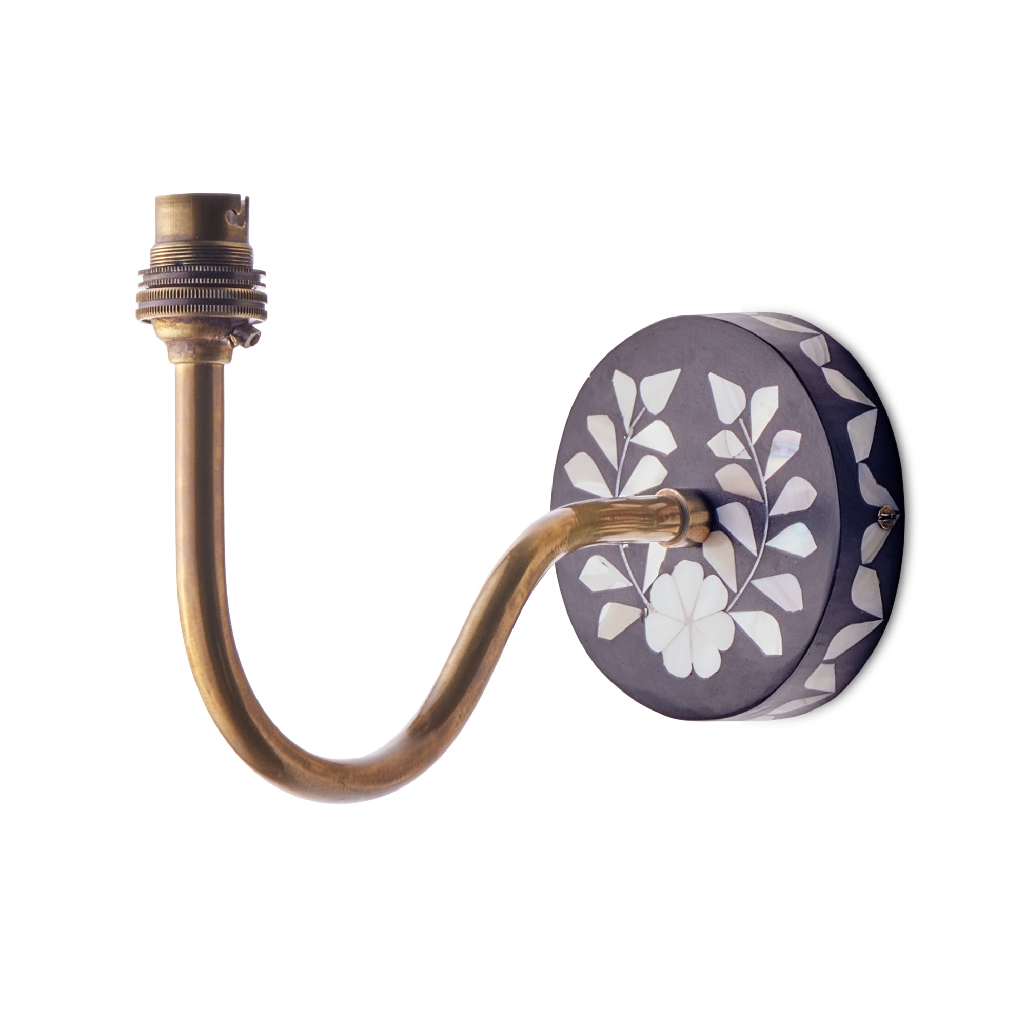 Phileda wall fitting in black and mother of pearl