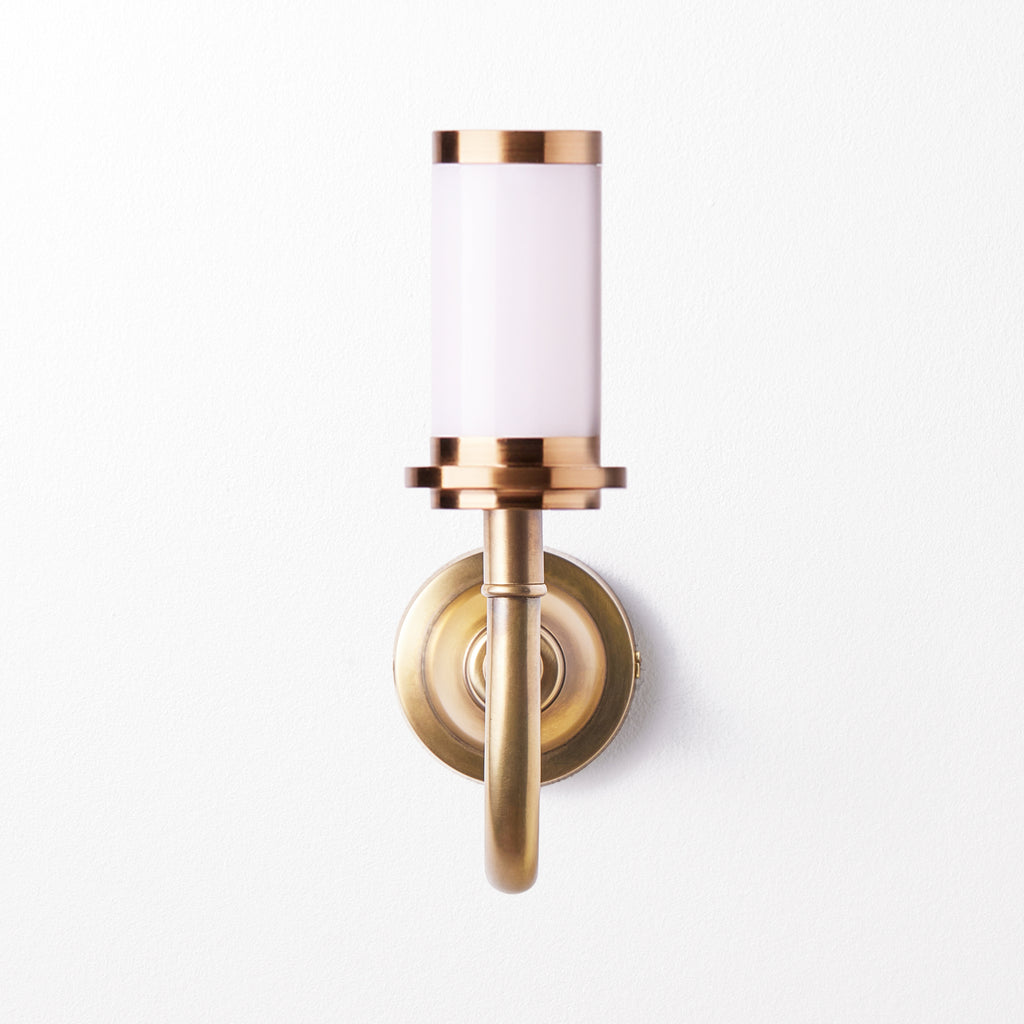 Swan Neck rechargeable wall fitting in antique brass