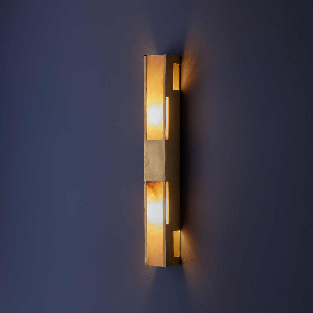 Aspasia wall light in alabaster and brass finish
