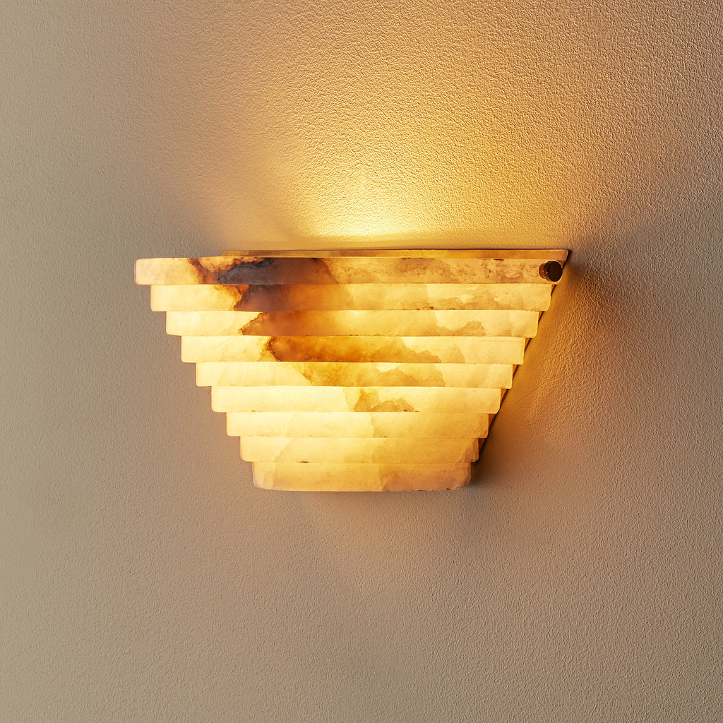 Descartes stepped alabaster wall light