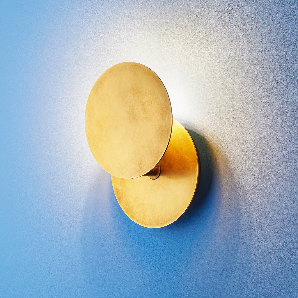 Sculptural Franz Aged Brass Wall Lights