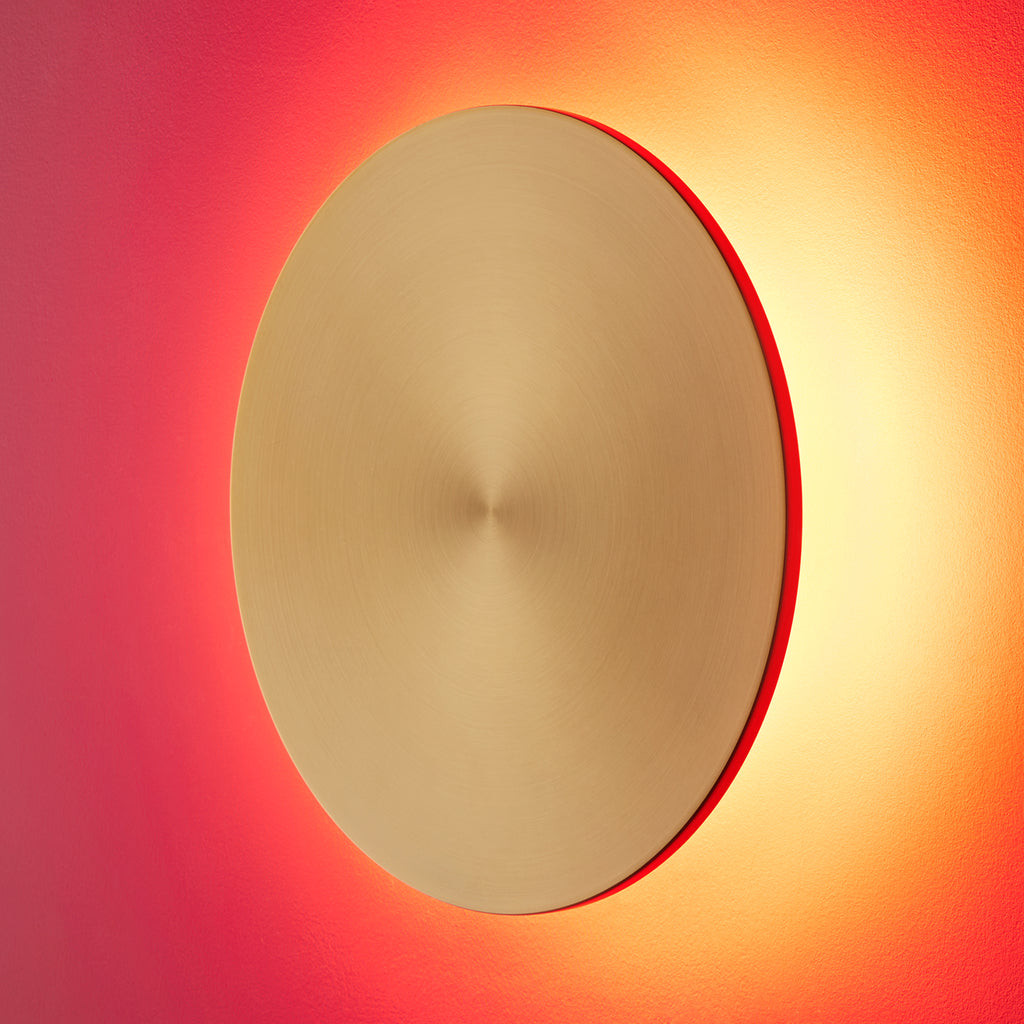 Largest Helios IP44 wall light in brushed gold