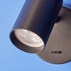 single Lewis wall light with switch in black