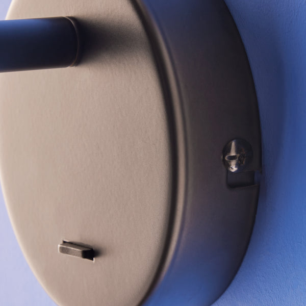 single Lewis wall light with switch in black