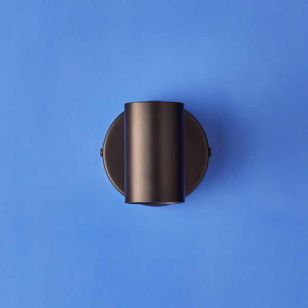 single Lewis wall light with switch in black