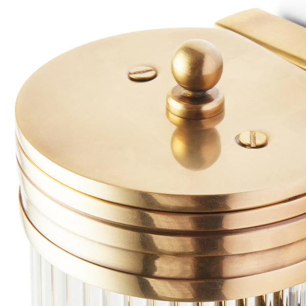 Timeless Long Roddy IP44 Wall Light in Brass with Glass Rods