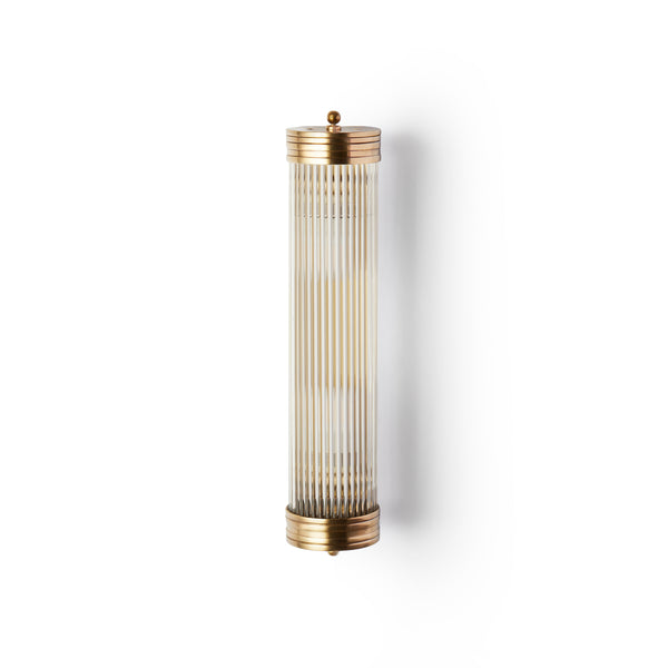 Timeless Long Roddy IP44 Wall Light in Brass with Glass Rods