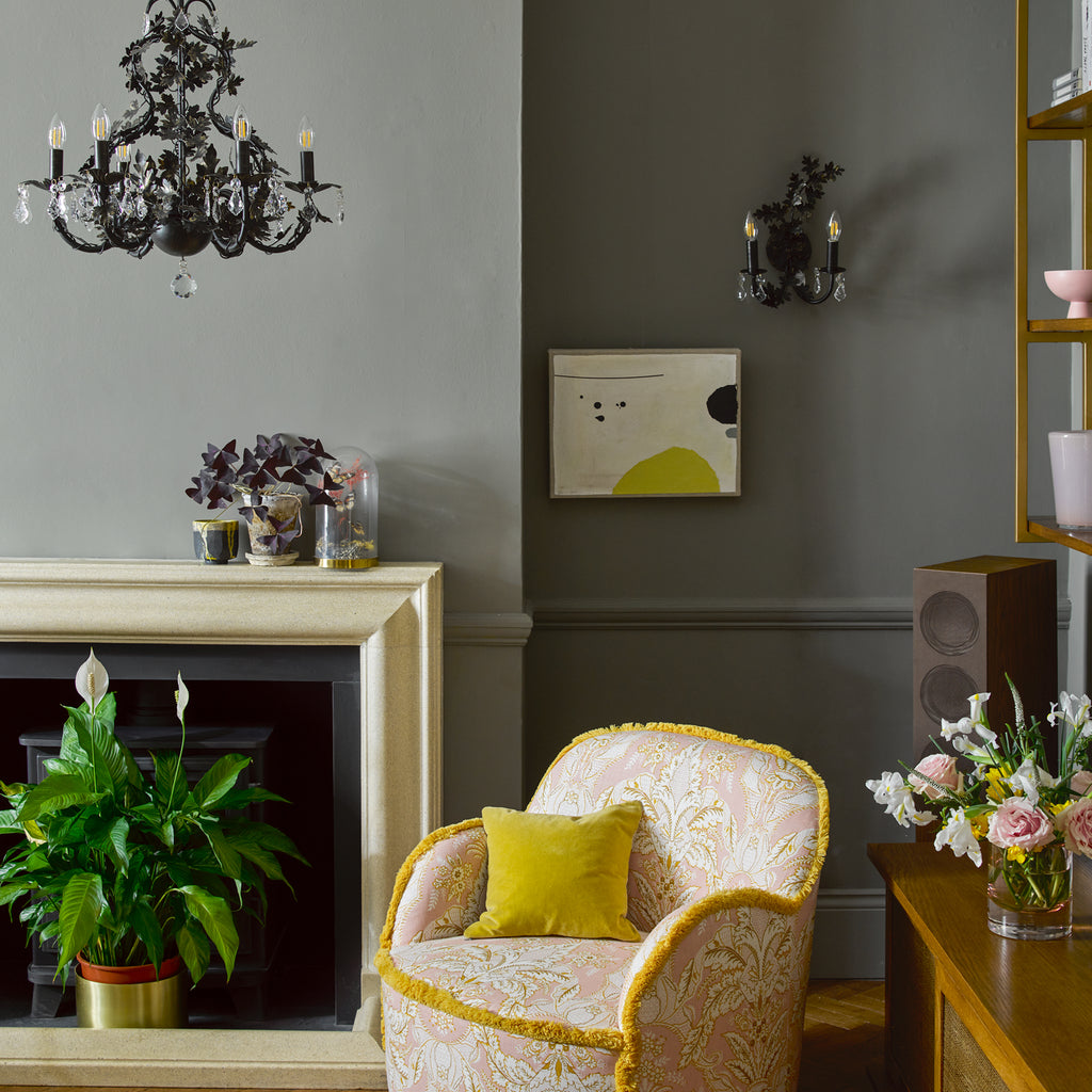 Sycamore wall light in bronze with crystals