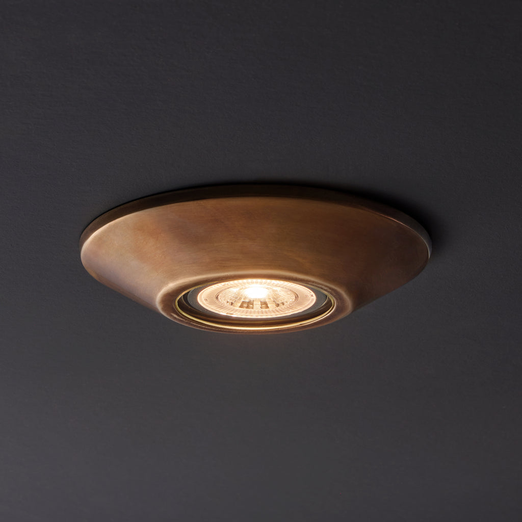 Tisky ceiling mounted spot light in antique brass