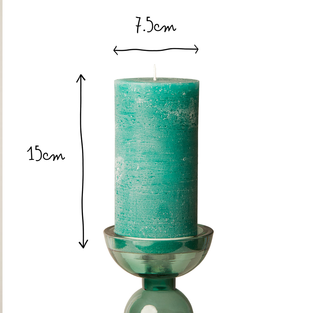 Regular Ferris pillar candle in emerald